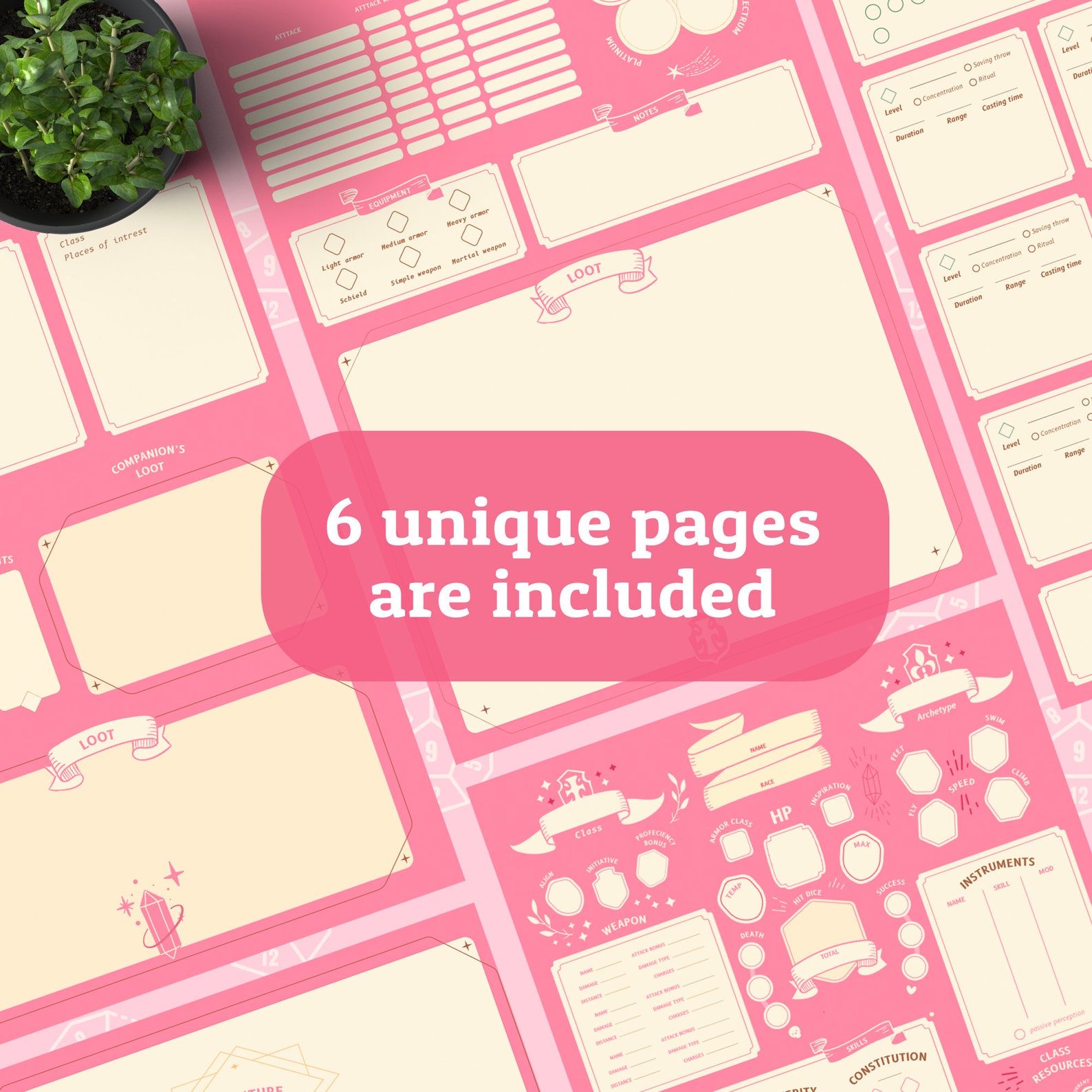 Dnd Journal Goodnote Dnd Digital Journal Girly Dnd Character Sheet DND ...