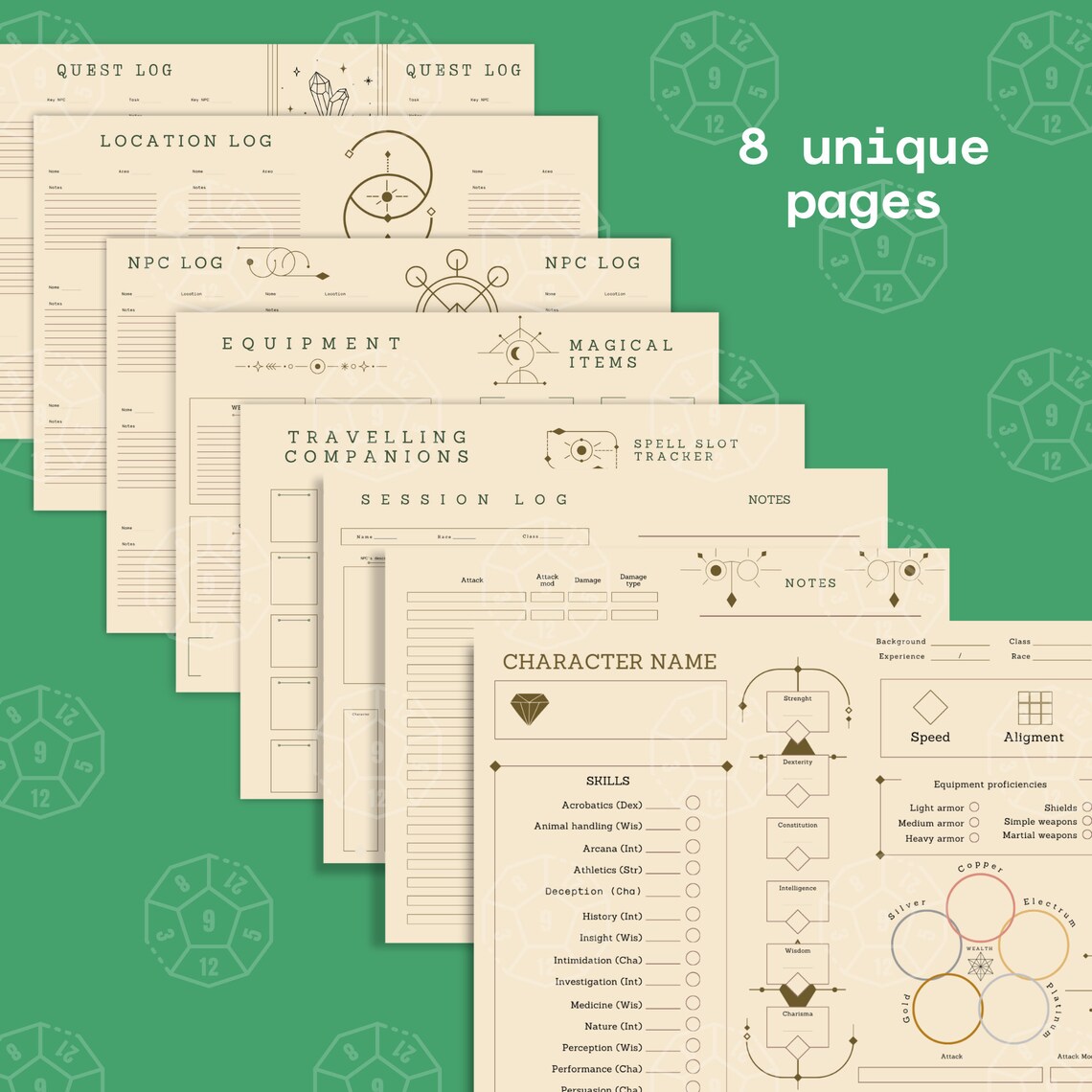 Dnd Character Sheets, Dungeons and Dragons 5e, Character Notebook ...