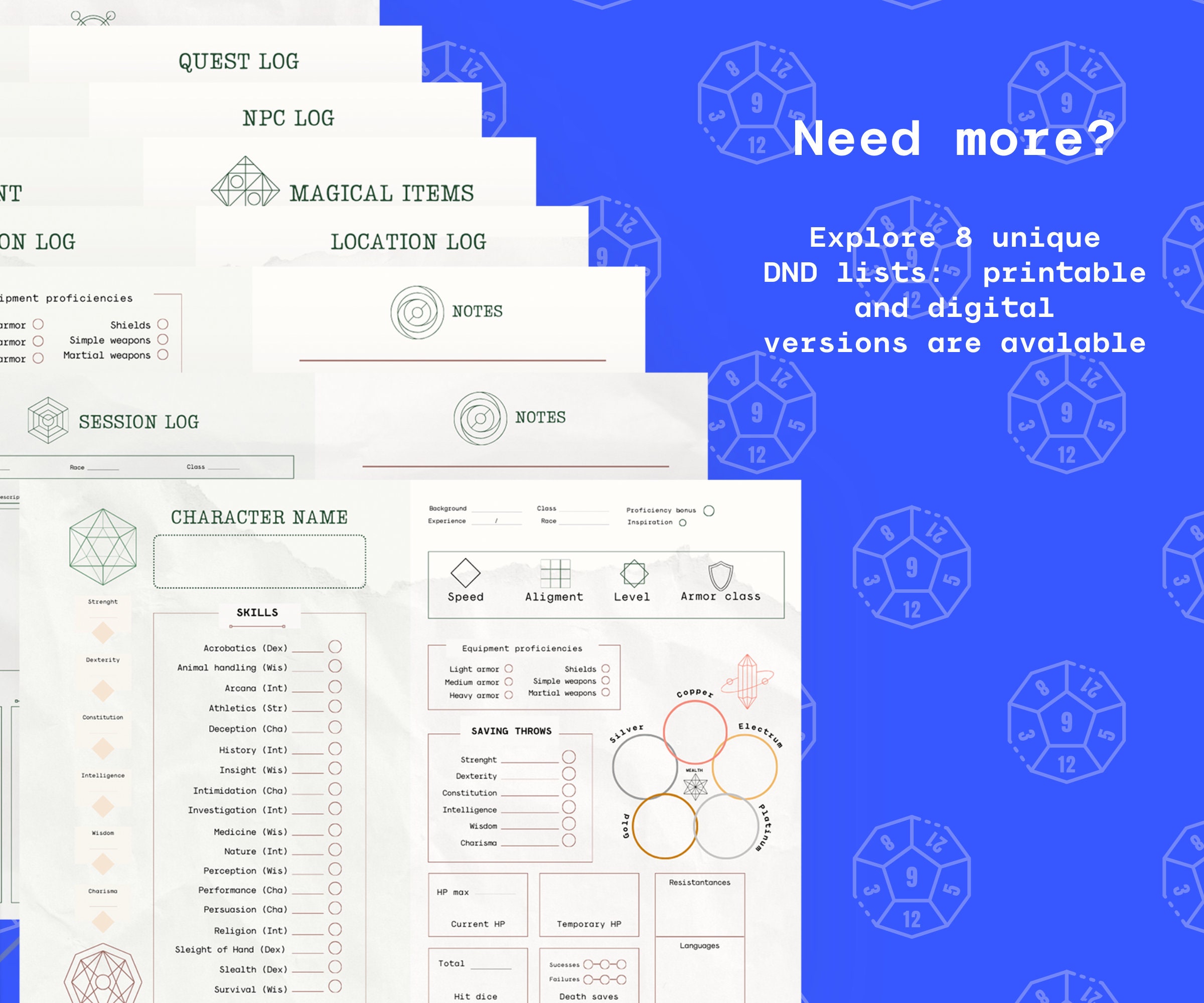 Dnd Character Sheet, DND Coloring Page Elf, RPG Character Sheets, Print ...