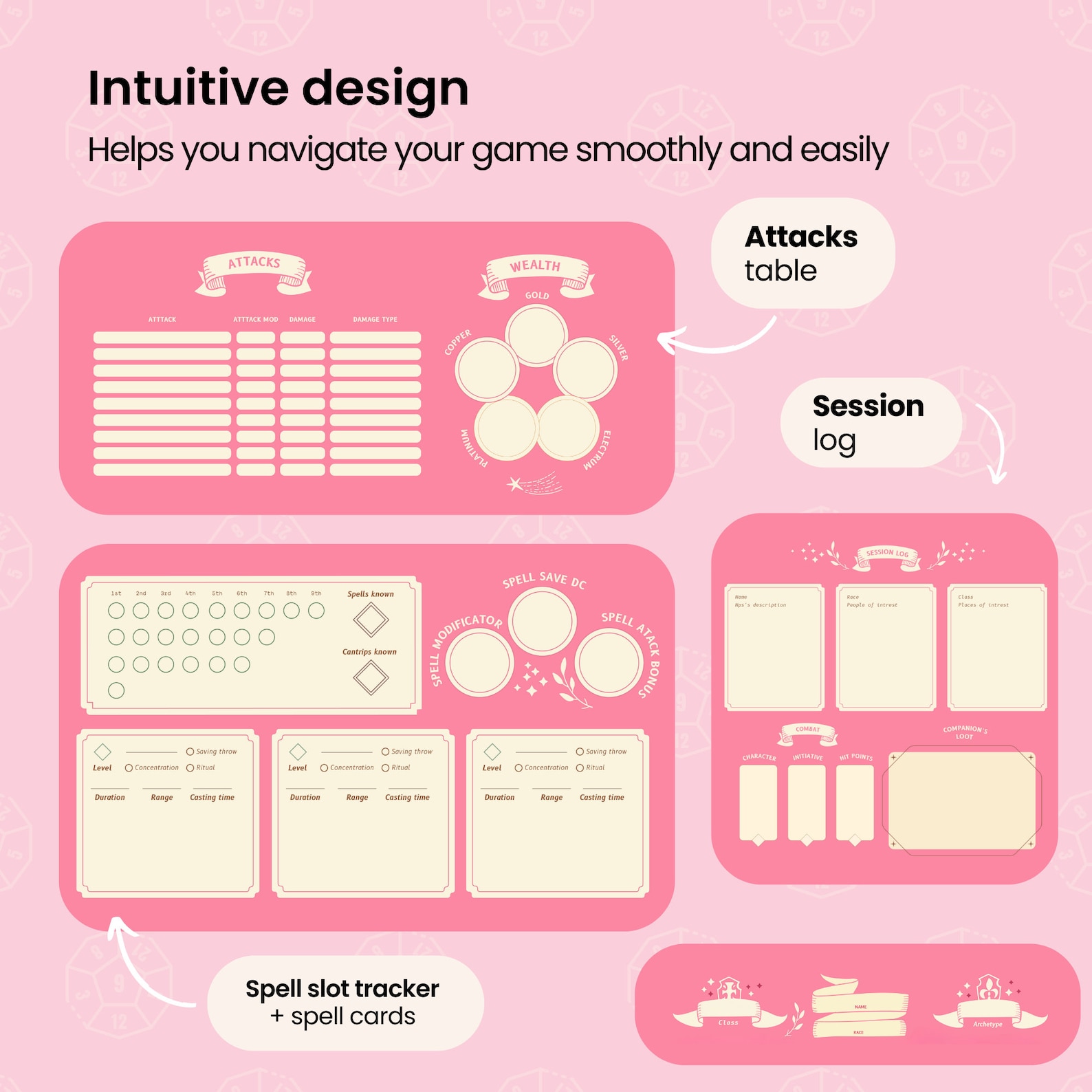 Dnd Journal Goodnote Dnd Digital Journal Girly Dnd Character Sheet DND ...