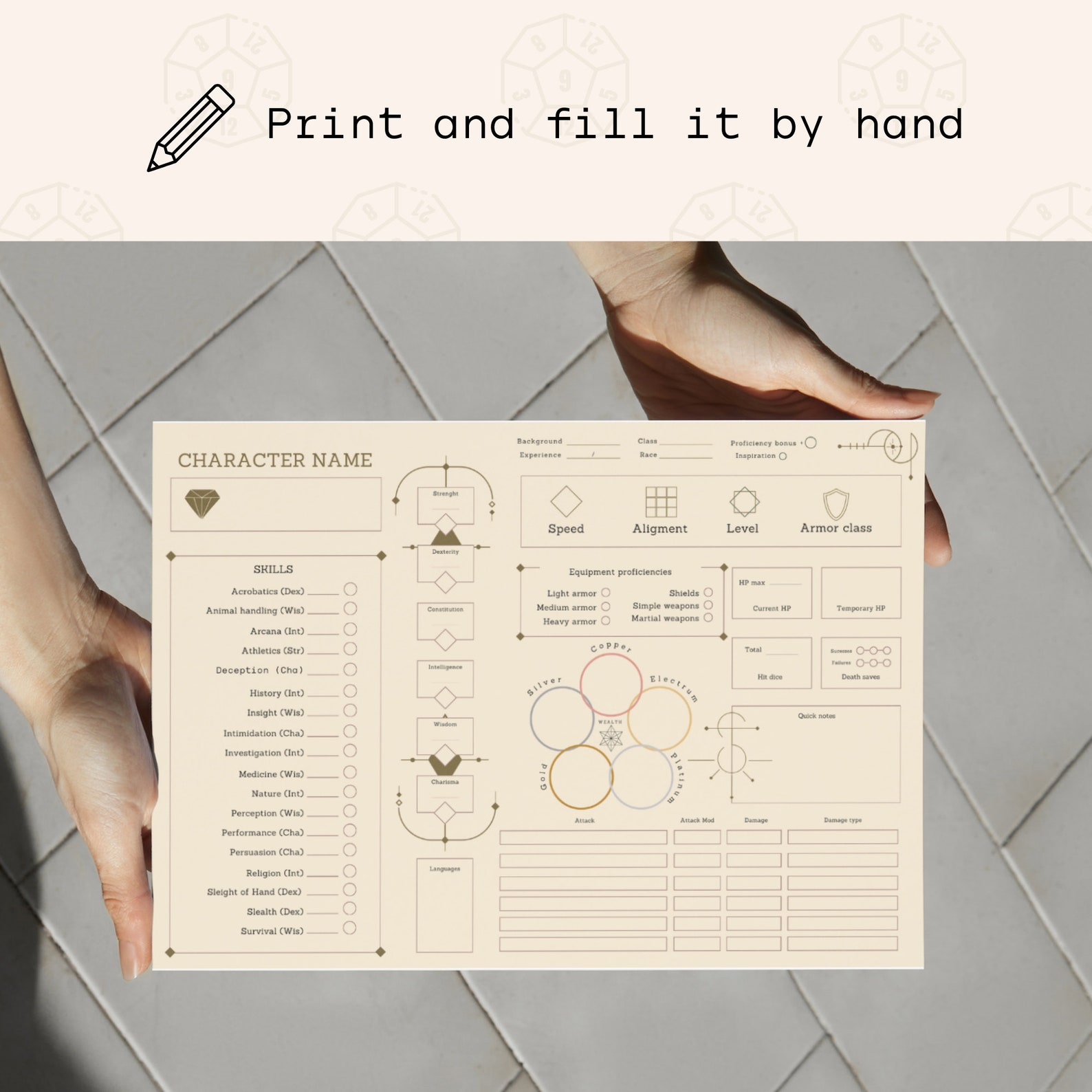 Dnd Character Sheets, Dungeons and Dragons 5e, Character Notebook ...