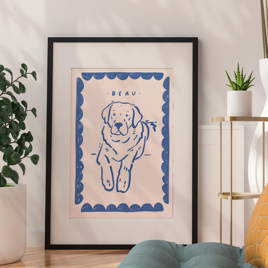 Modern Pet Portrait Matisse Aesthetic Custom Dog Portrait Trendy Pet ...