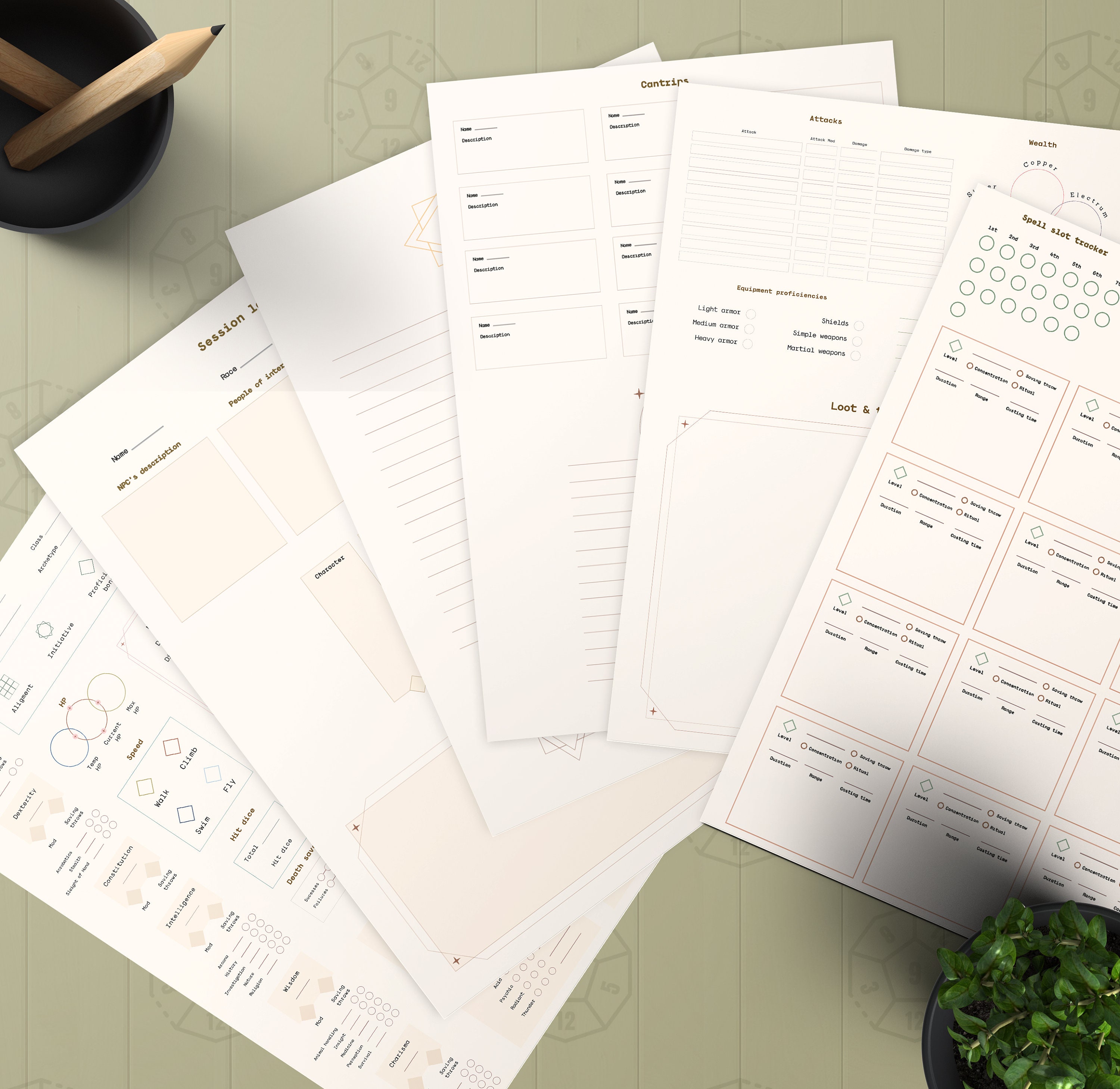 Digital Dnd Character Journal Editable Dnd Sheet Dungeons and Dragons ...