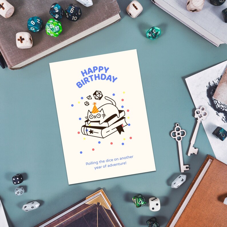DND Birthday Card, Printable Birthday Congratulations Card, Nerdy ...