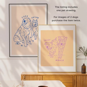 Custom Dog Portrait Custom Badly Drawn Pet Art Personalized Badly Drawn ...