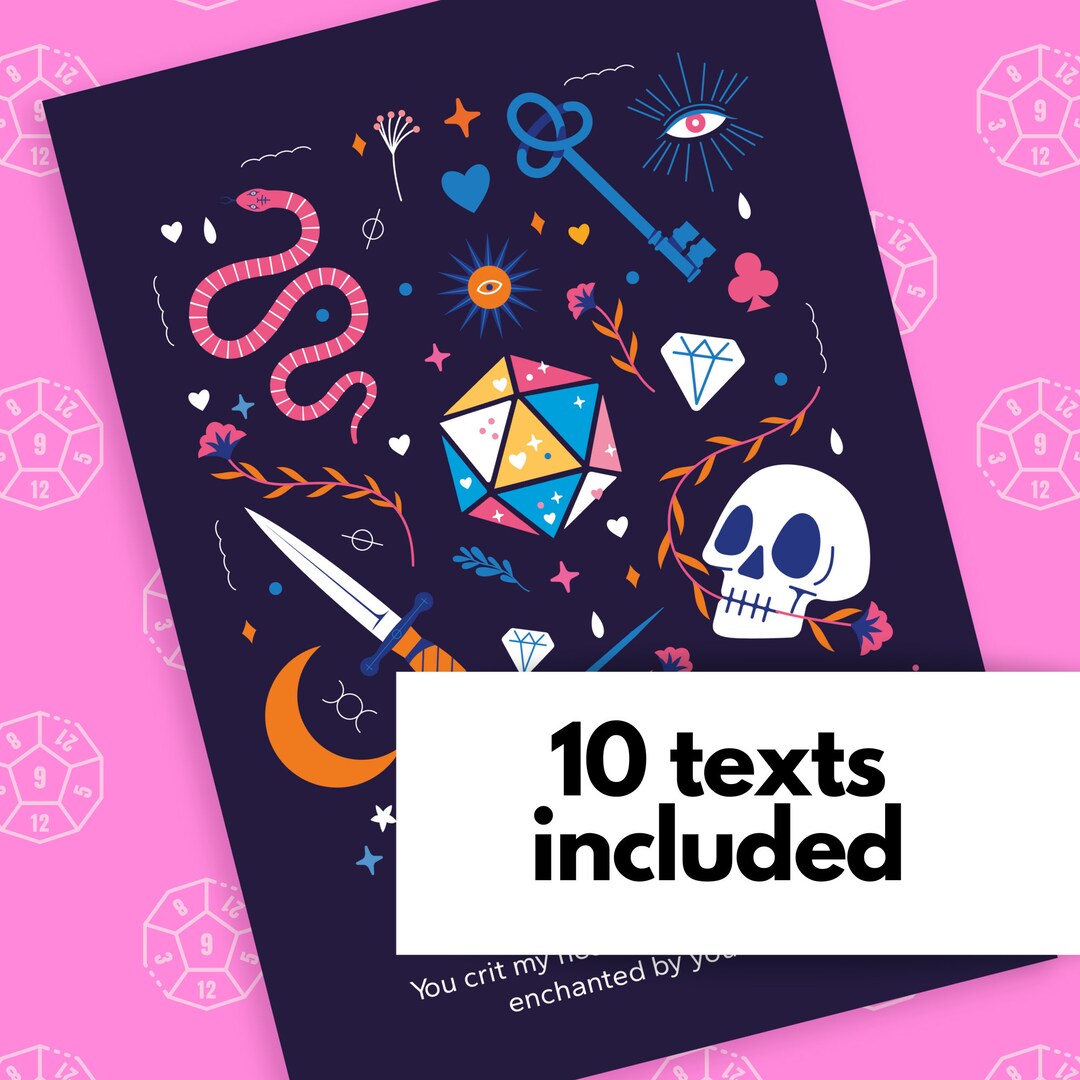 DND Wedding Anniversary Cards, Dnd Love Printable Cards, Nerdy Romantic ...