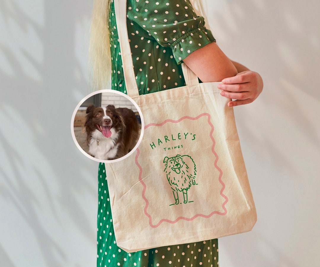 Dog Stuff Tote Bag Custom Dog Portrait Dog Things Pet Owner Gift Custom ...