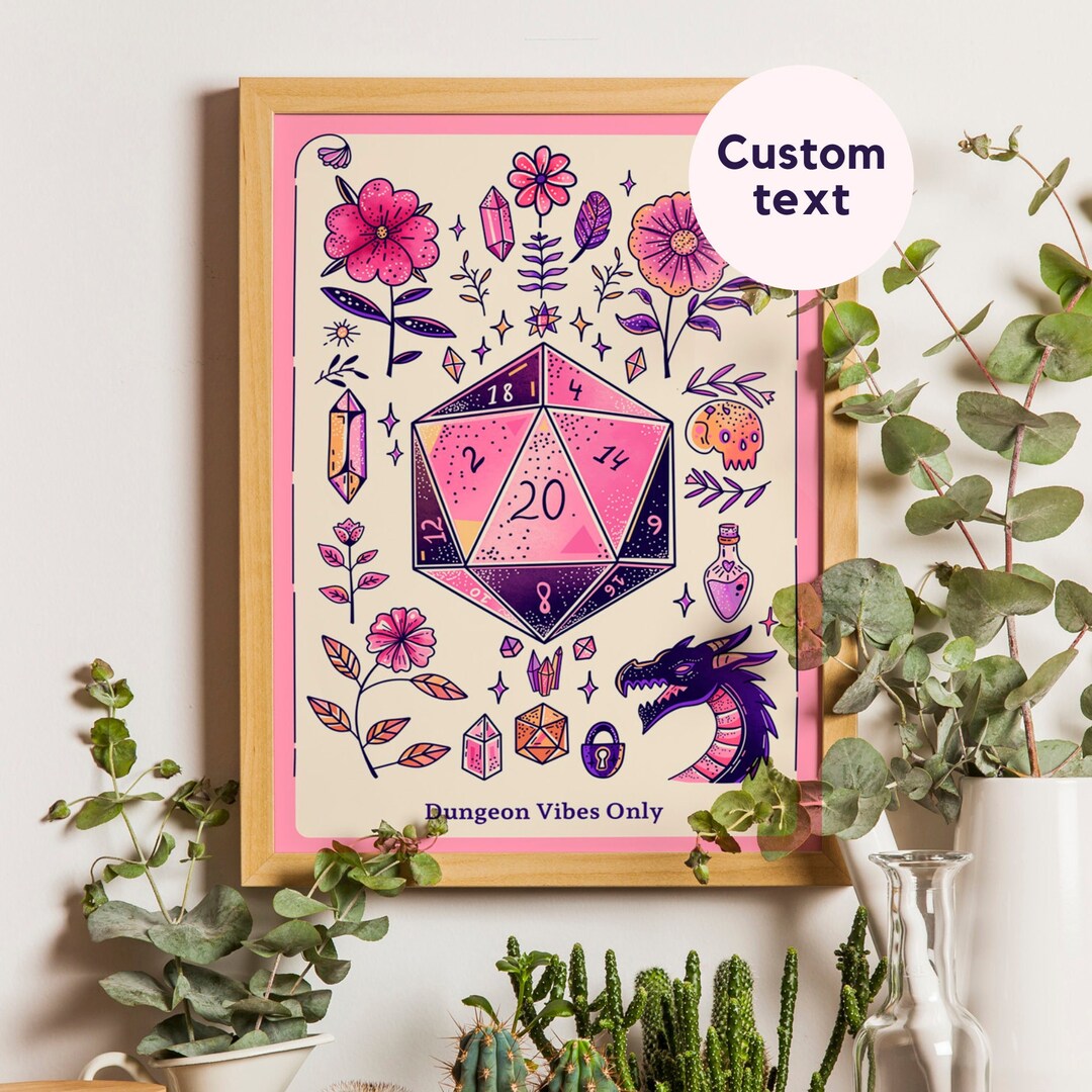 Dnd Art Print , Dnd Dice Wall Art, Dnd Poster D&d, Dnd Prints, Gaming ...