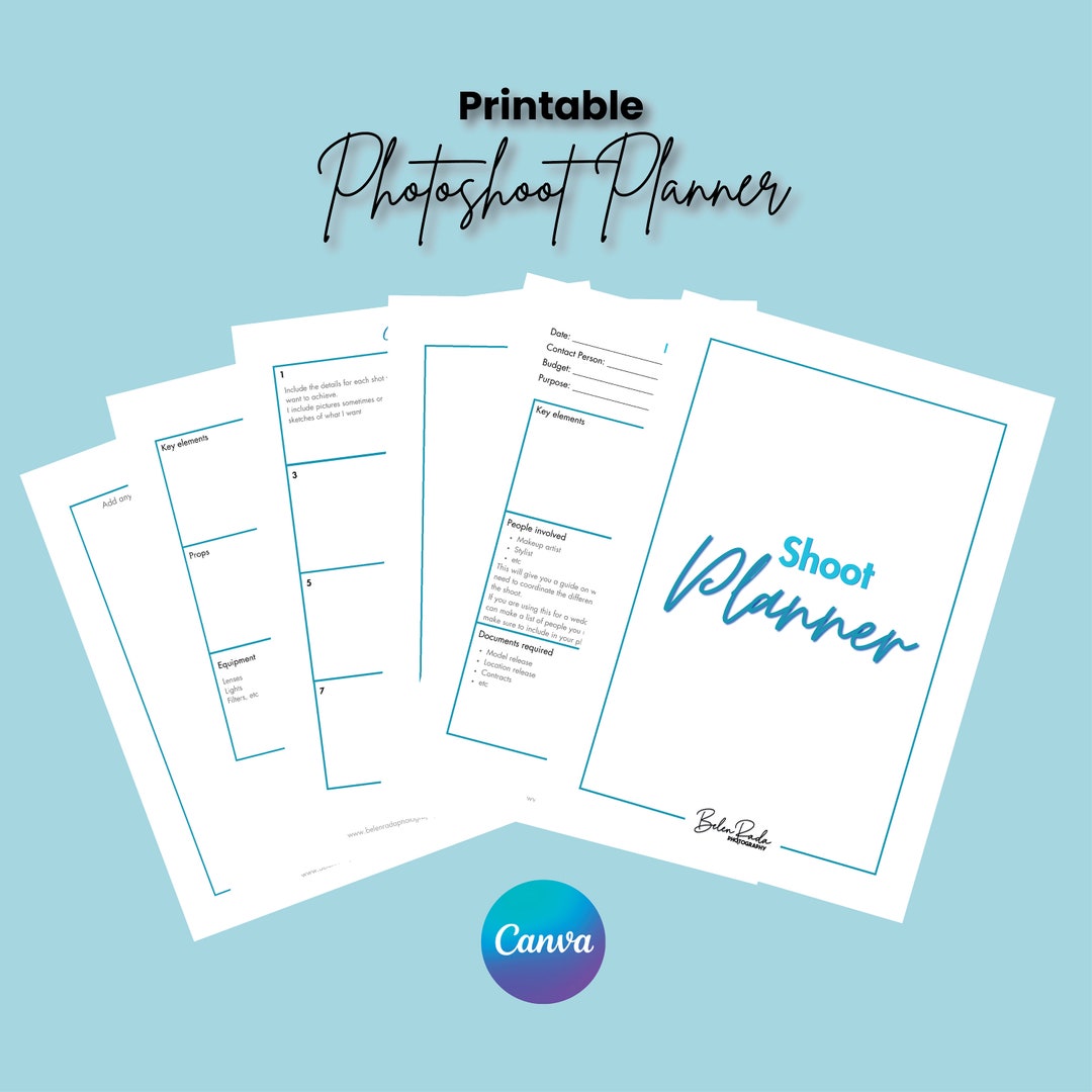 Photoshoot Planner for Photographers - Printable Download - Canva ...