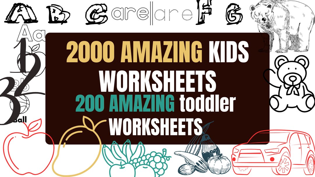 Kids Worksheet Bundle2000 Preschool 200 Toddler Worksheets - Etsy