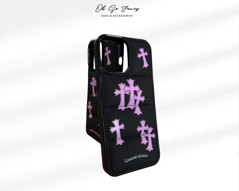 Chrome Hearts Gothic Cross Leather Phone Case, Y2K Cross Goth iPhone 11 ...