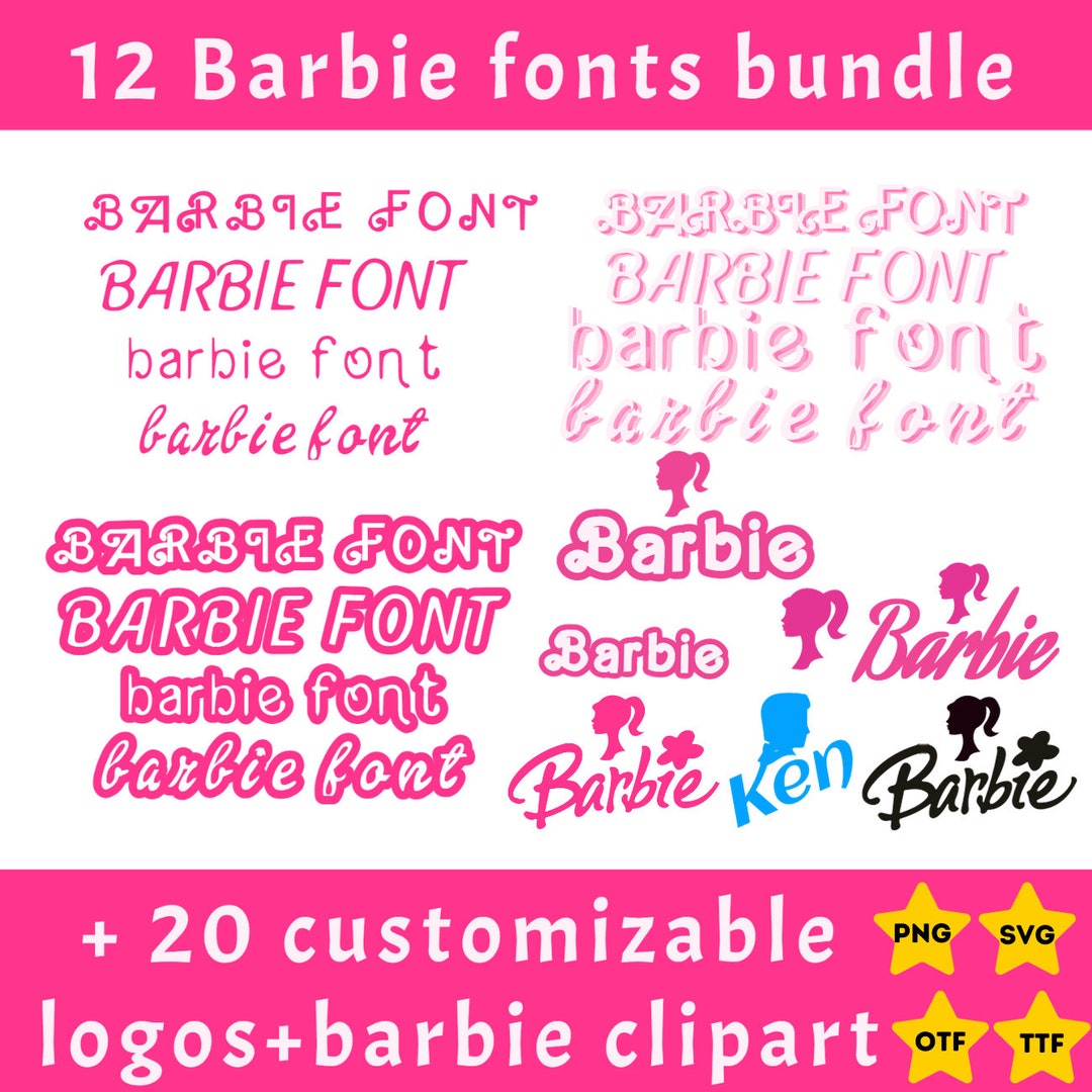 12 Retro Barbi Font 1970s to 1980s Doll Letters Babe Dolly - Etsy