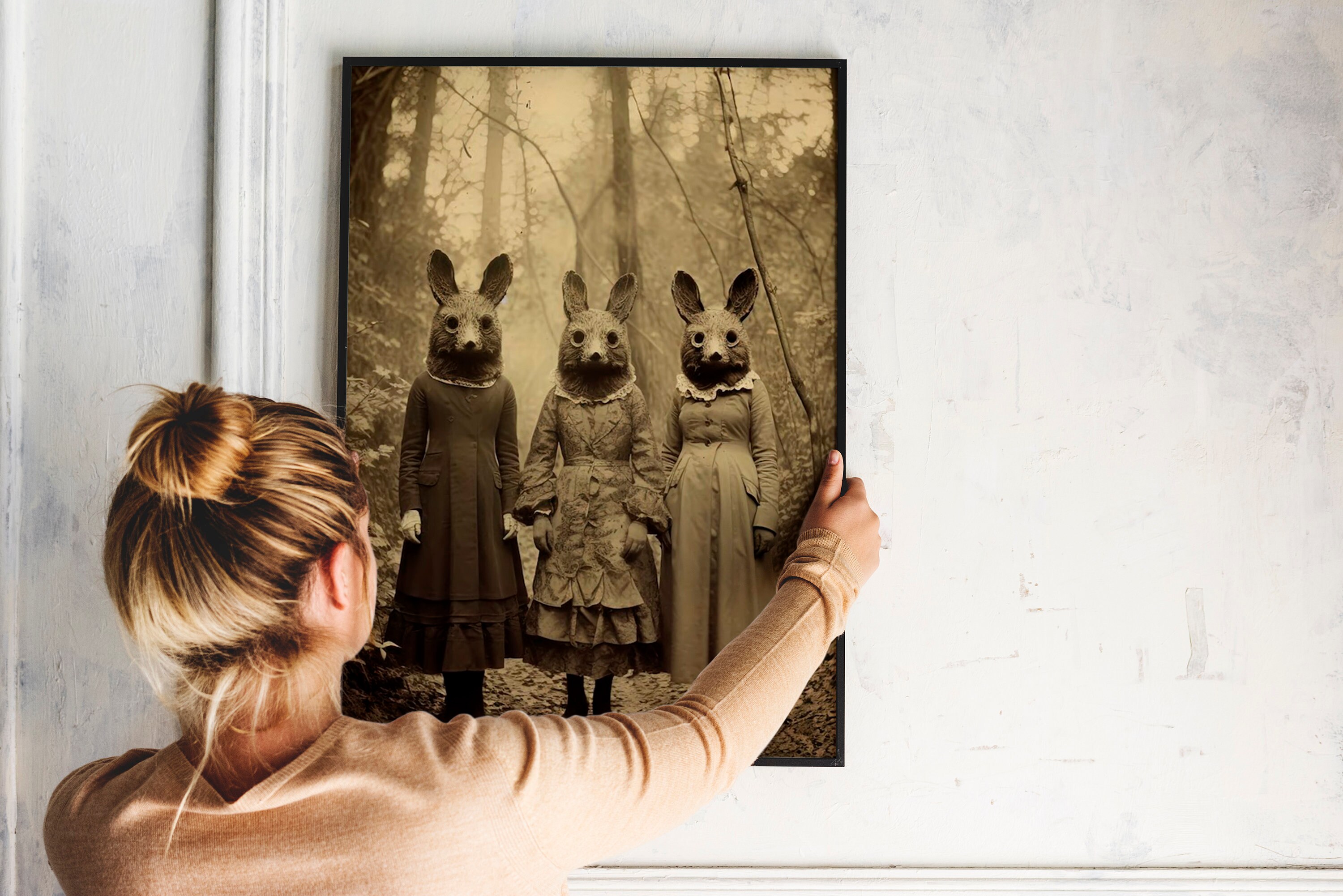 Rabbit Cult of the Forest, Dark Academia, Gothic Occult Poster, Gothic ...