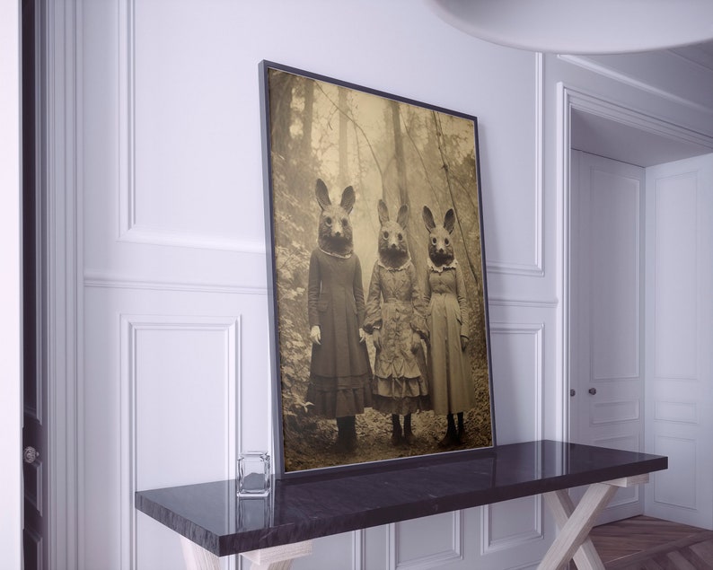 Rabbit Cult of the Forest, Dark Academia, Gothic Occult Poster, Gothic ...