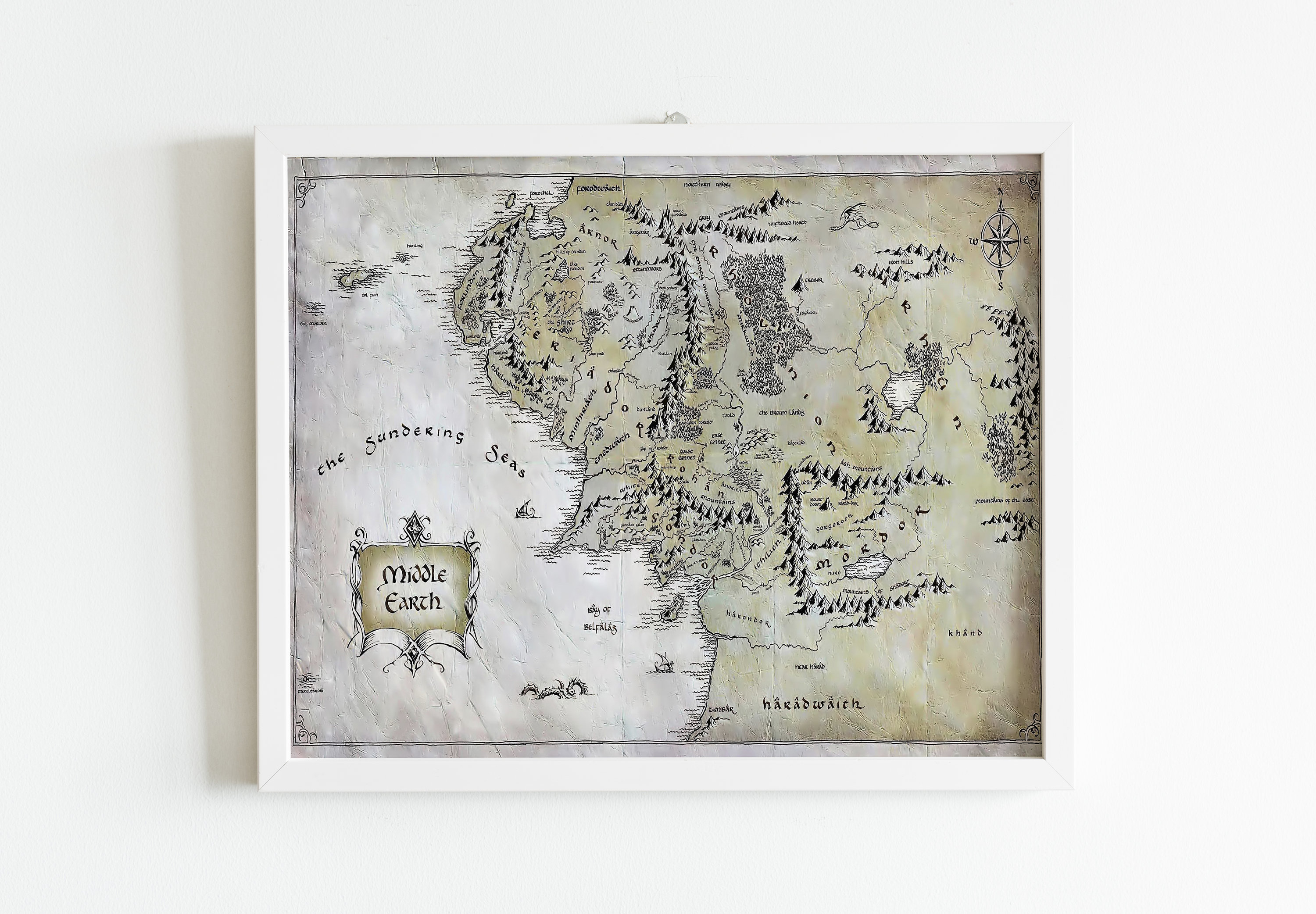 Middle Earth Poster, Map of Lotr, Middle Earth Map, Fantasy World Map ...
