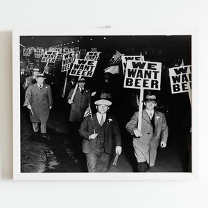 Prohibition Wall Art, Beer Protest, Black and White Art, Vintage Wall ...