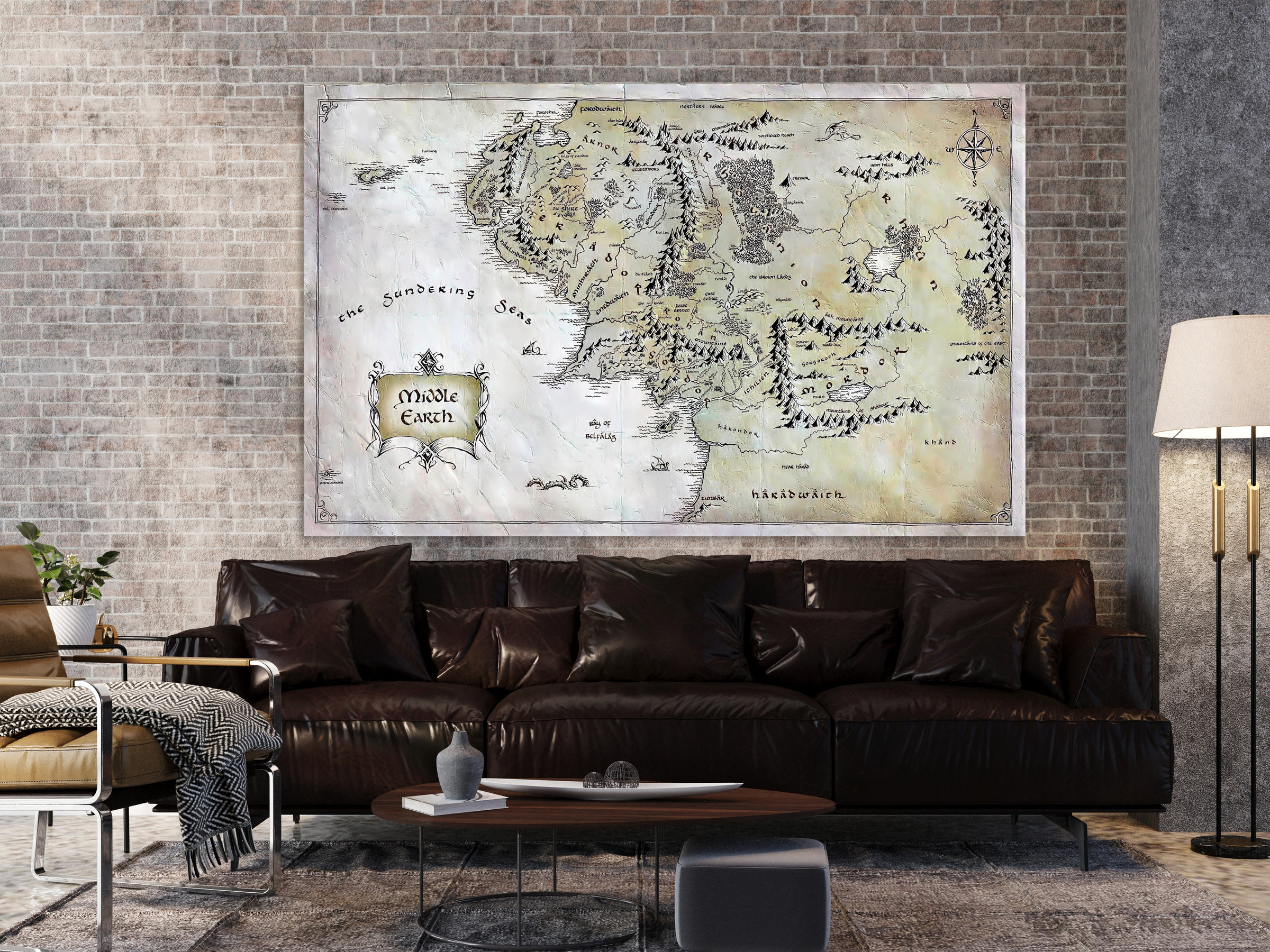 Middle Earth Poster, Map of Lotr, Middle Earth Map, Fantasy World Map ...