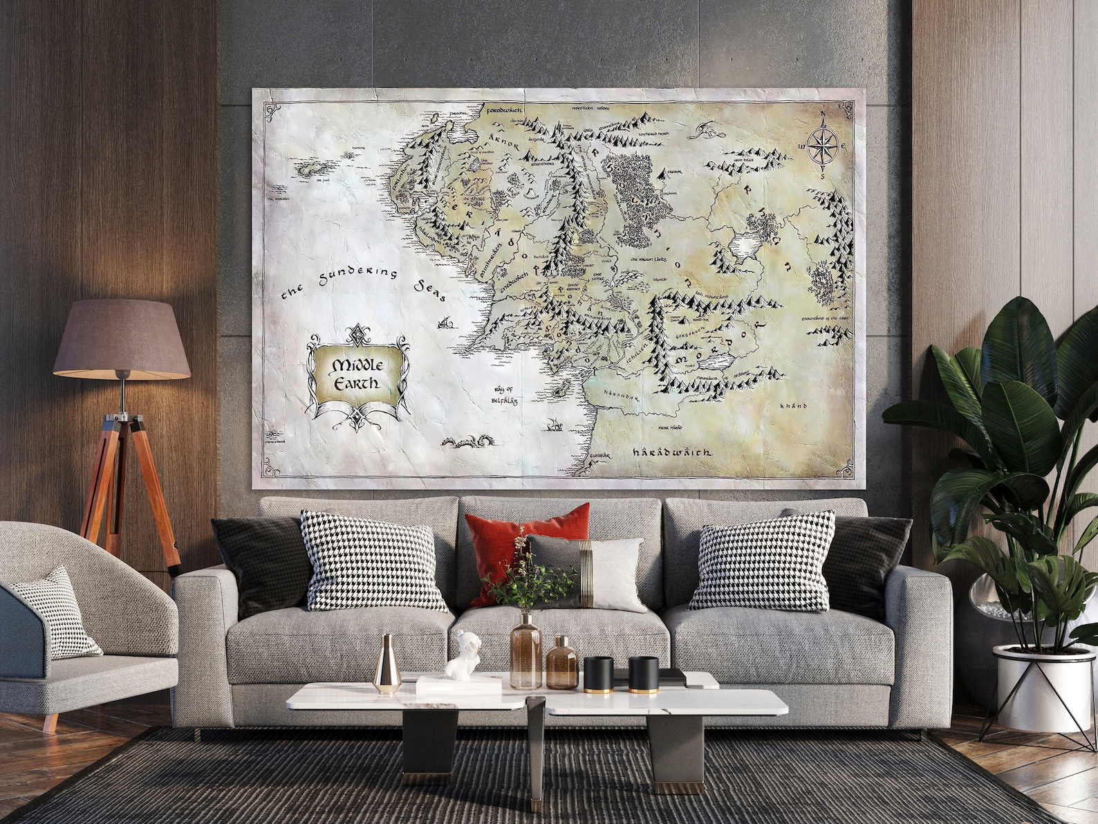 Middle Earth Poster, Map of Lotr, Middle Earth Map, Fantasy World Map ...