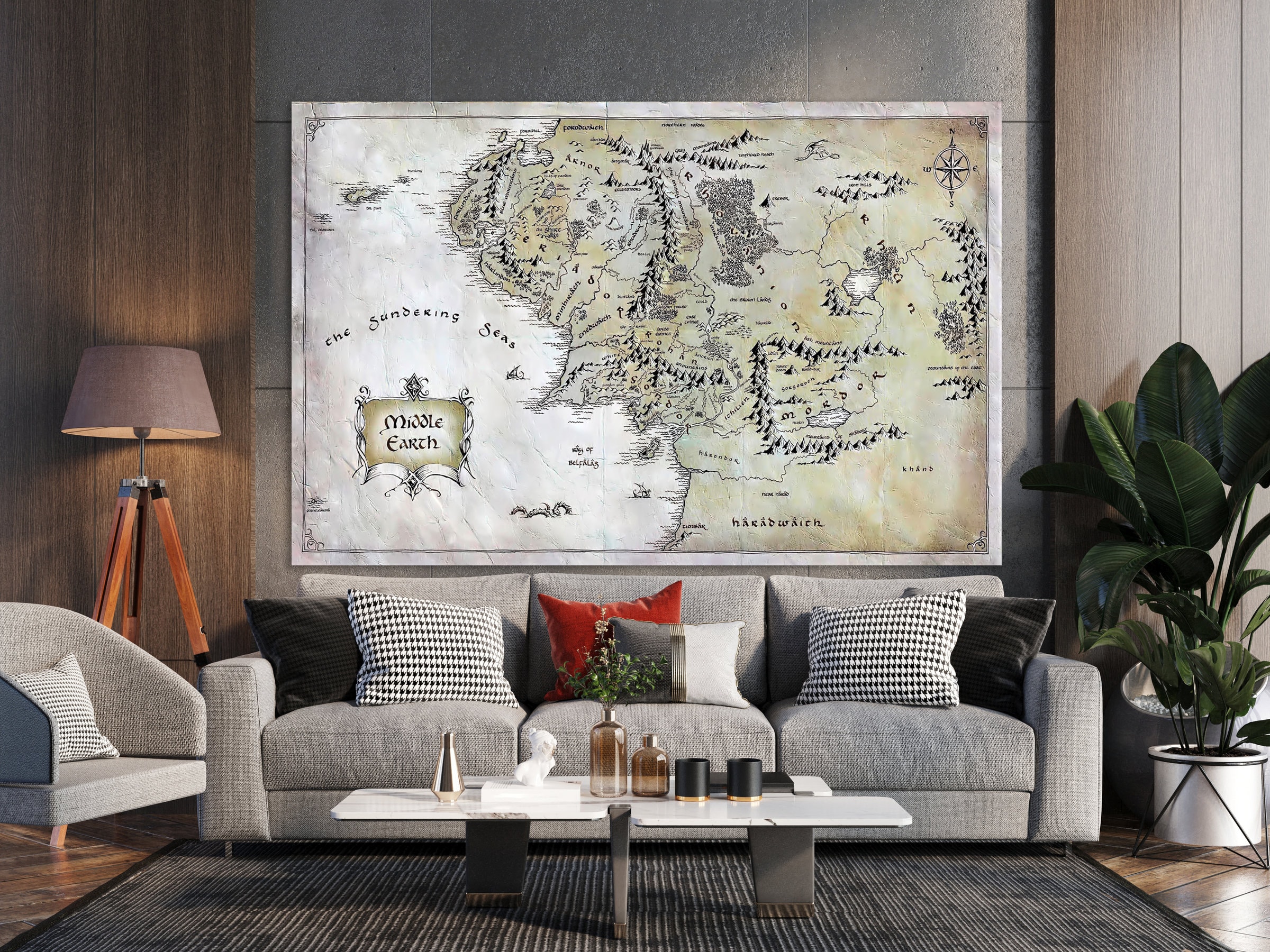 Middle Earth Poster, Map of Lotr, Middle Earth Map, Fantasy World Map ...