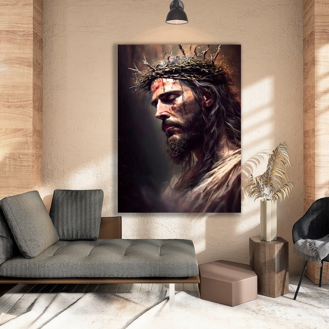 Christian Wall Art, Jesus Art Canvas, Jesus Portrait, God Wall Art, God ...