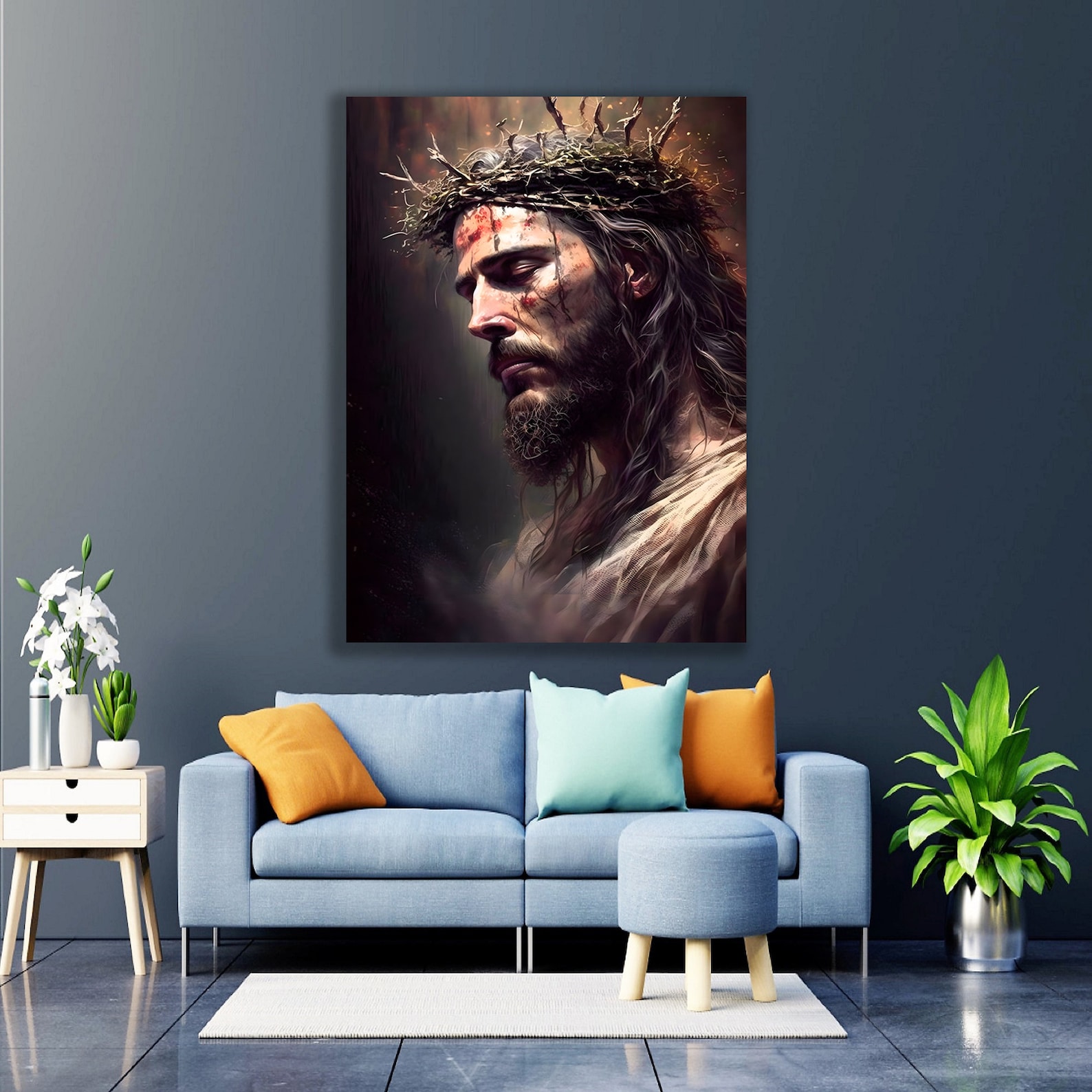 Christian Wall Art, Jesus Art Canvas, Jesus Portrait, God Wall Art, God ...