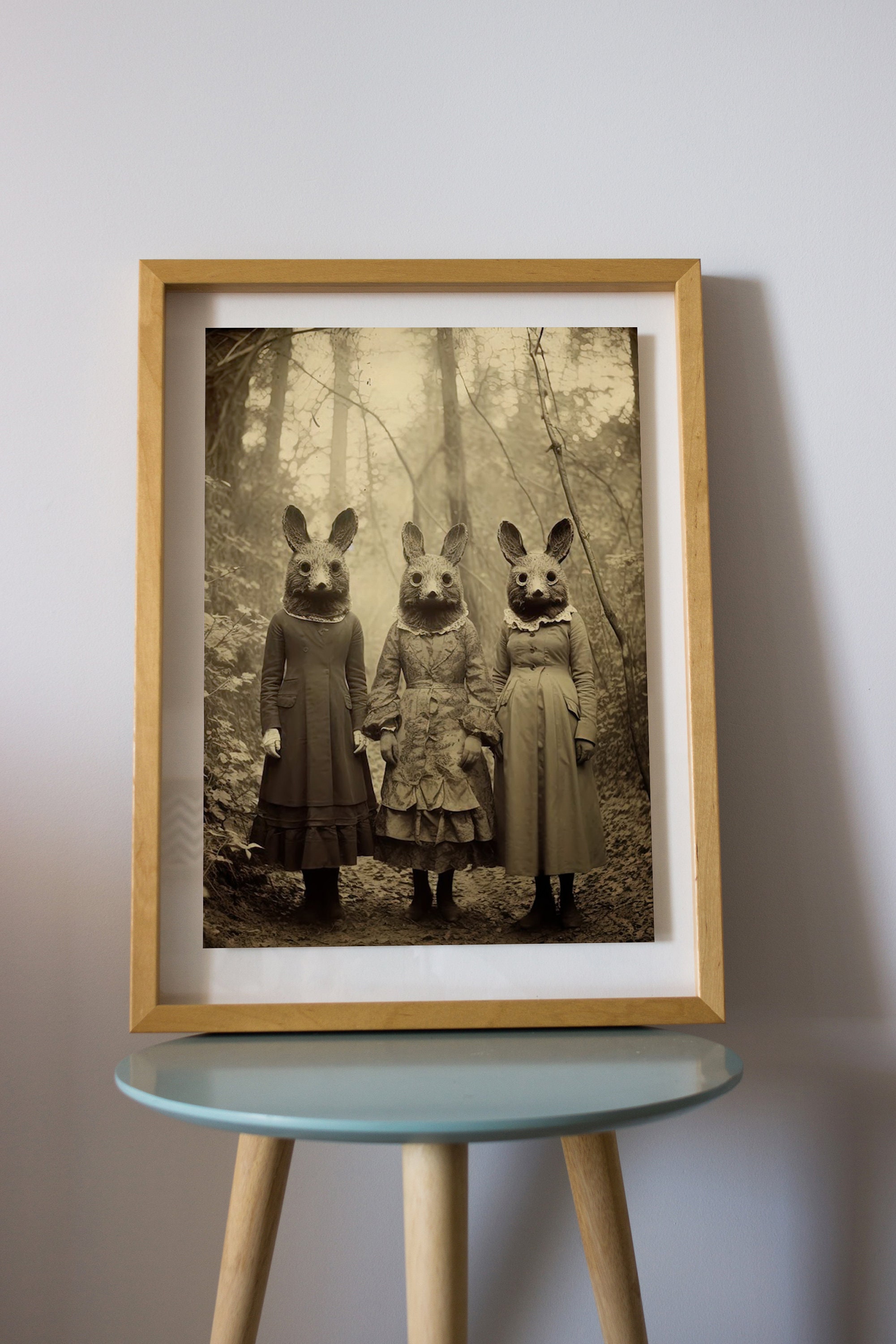 Rabbit Cult of the Forest, Dark Academia, Gothic Occult Poster, Gothic ...