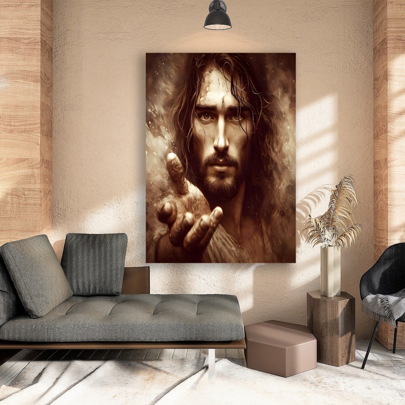 Hand of God God Art Jesus Real Face Jesus Canvas Wall Art - Etsy