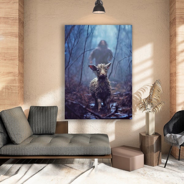 Picture of Jesus Running After Lost Lamb - Etsy
