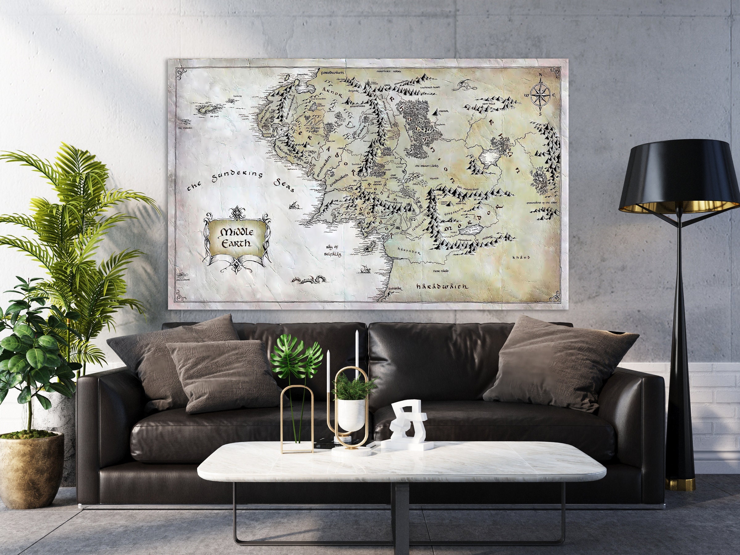 Middle Earth Poster, Map of Lotr, Middle Earth Map, Fantasy World Map ...