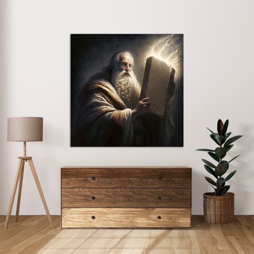 Moses Wall Art, Moses Parting, Jesus Bible Art, Modern Bible Poster ...
