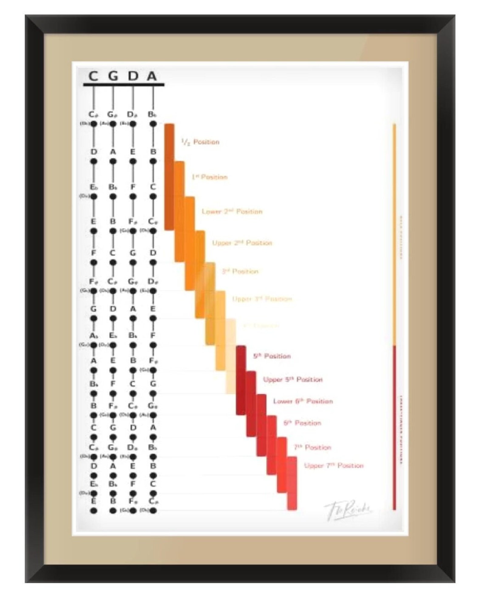 Cello Fingerboard Positions (1-7) - Poster - Digital Download - A1 and ...