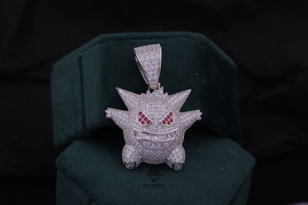 Hip-hop Iced Out Gengar Pokémon Pendant,ice Out VVS Moissanite Pendent ...
