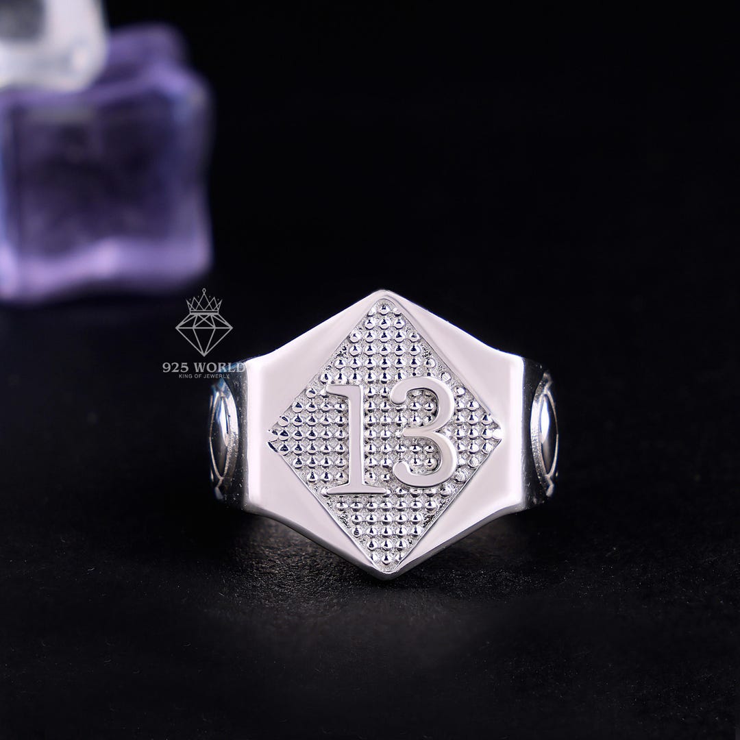 Buy Lucky Number 13 Ring in 925 Sterling Silver,gothic Skull-inspired ...