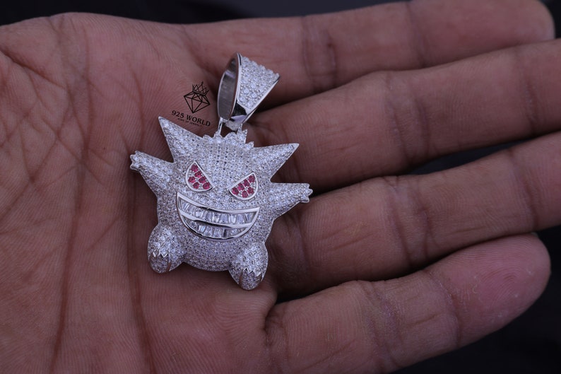 Hip-hop Iced Out Gengar Pokémon Pendant,ice Out VVS Moissanite Pendent ...