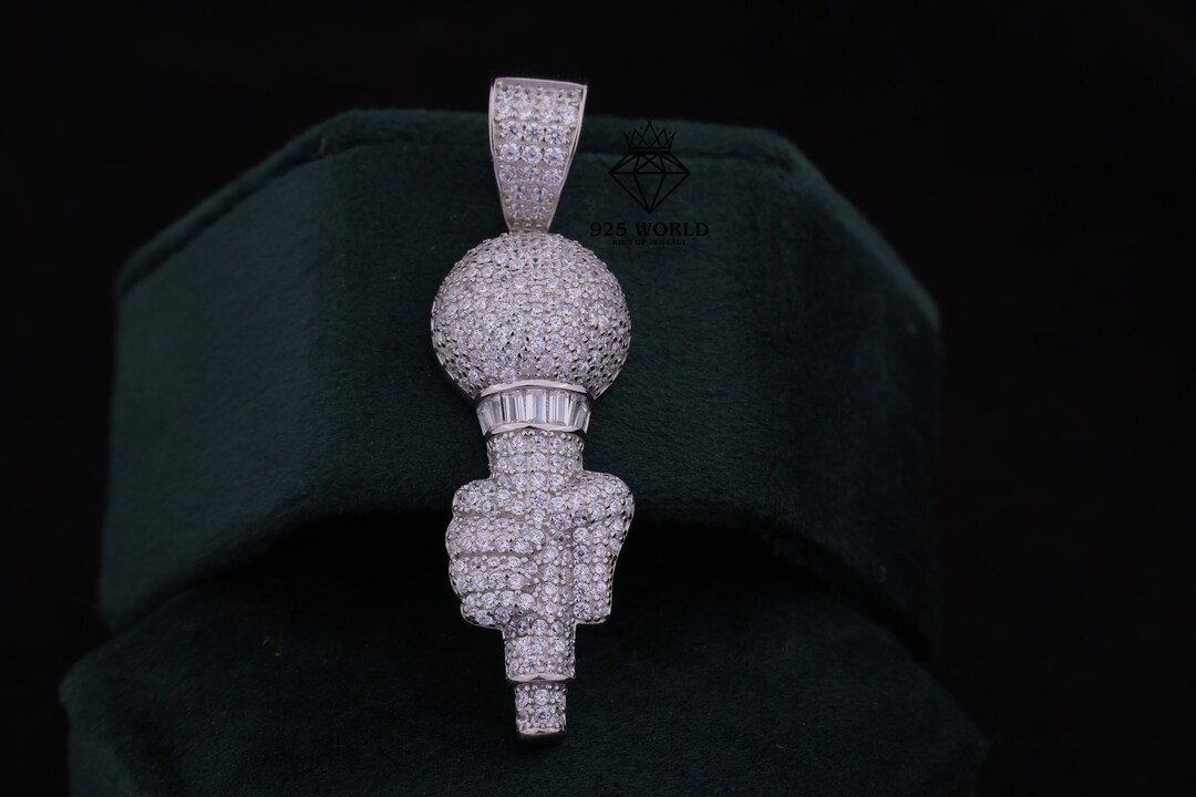 Luxury VVS Moissanite Diamond Pendant,925 Sterling Silver Pendant,iced ...