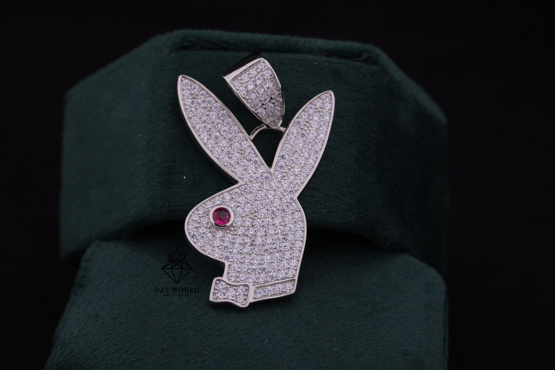 Custom Bunny Cartoon Faced Pendant,925 Silver Moissanite Iced Out ...