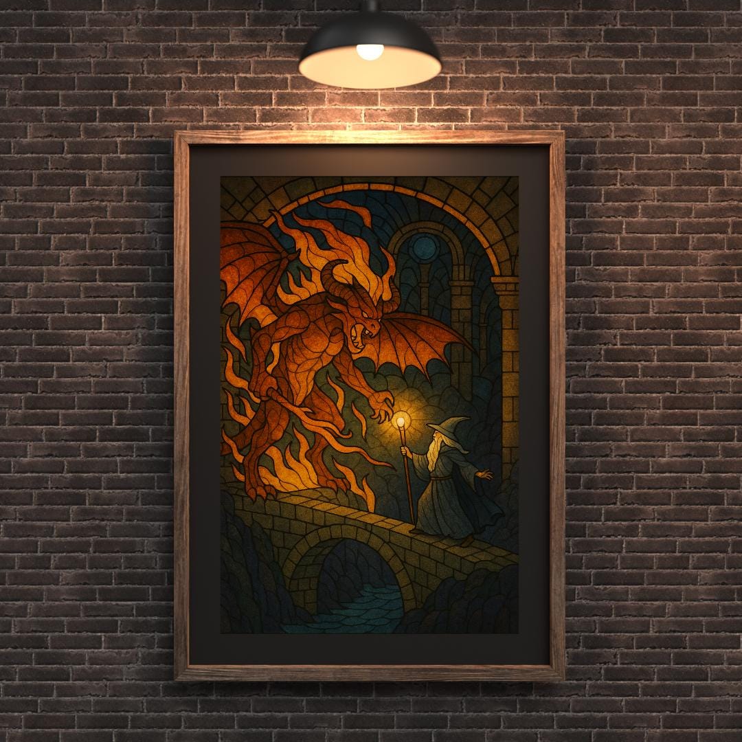 You Shall Not Pass! - Fantasy Stained Glass Style Digital Poster ...