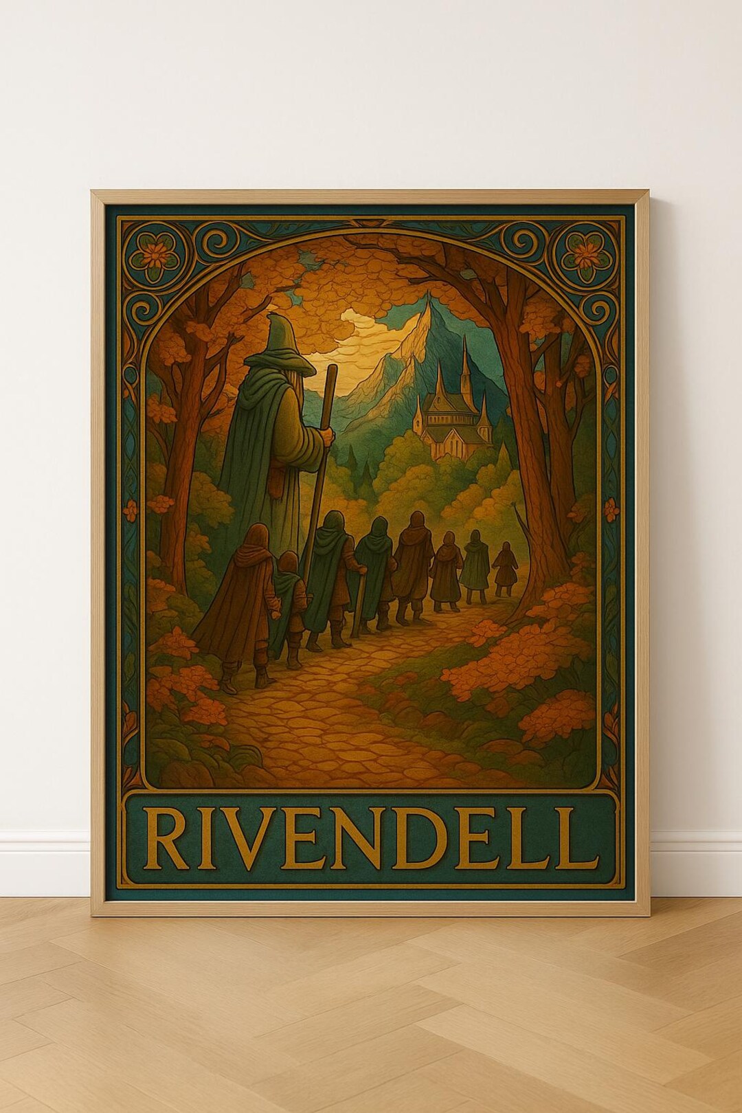 Rivendell Poster • LOTR Inspired Elven Realm • Stained Glass Style ...