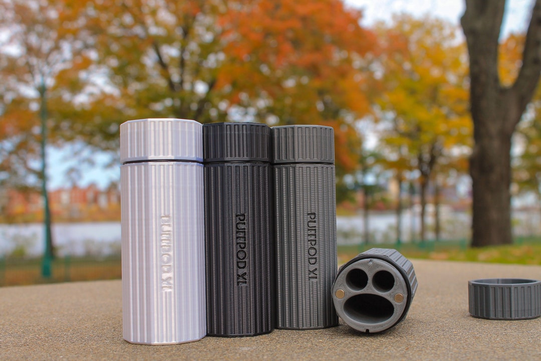 Puffpod XL. Elongated 3D Printed Roll/cig Case With Built-in Lighter ...