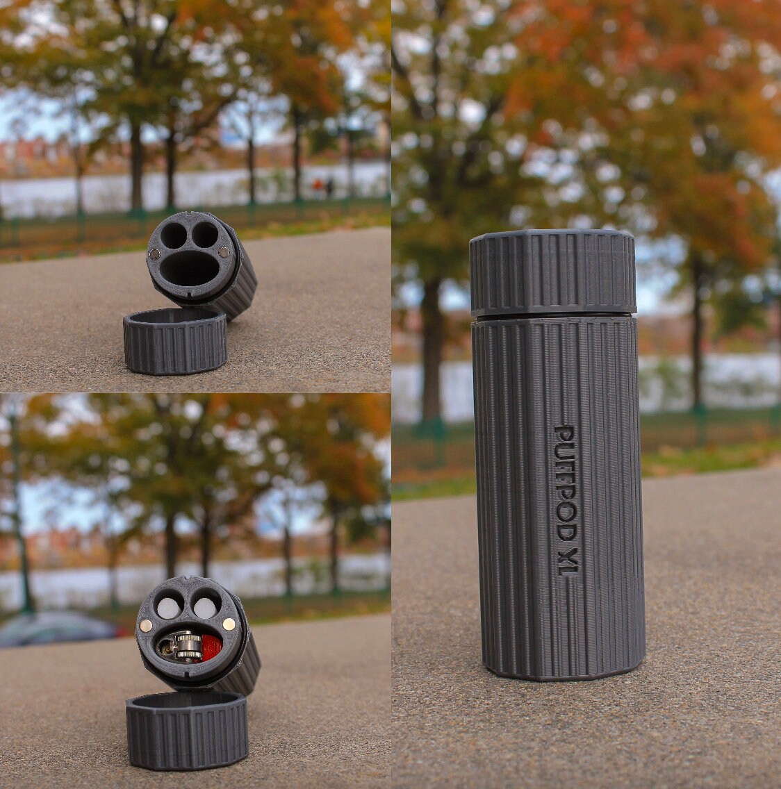 Puffpod XL. Elongated 3D Printed Roll/cig Case With Built-in Lighter ...
