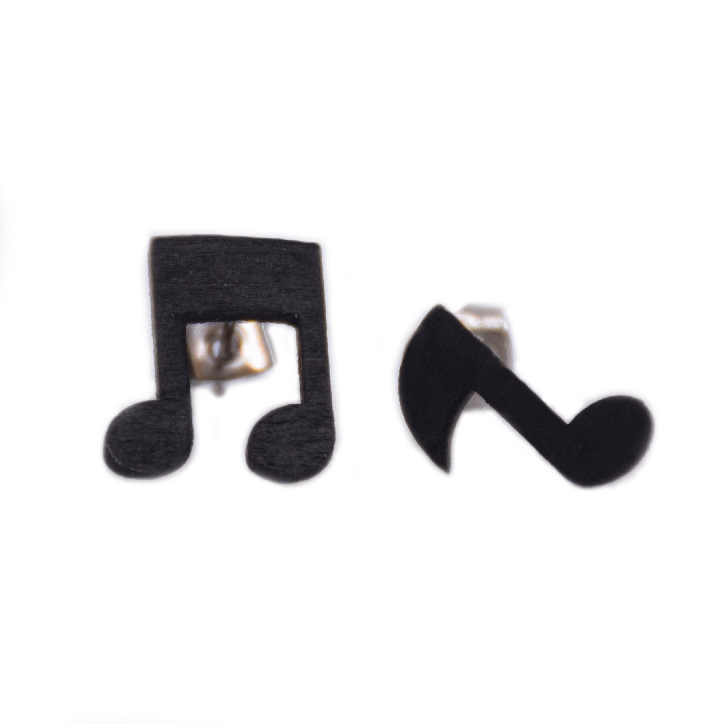 Wooden Earrings Notes Music Laser Cut - Etsy
