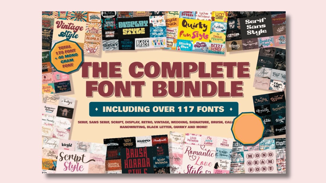 The Complete Font Bundle, Modern Font, Display Font, Cricut Font ...