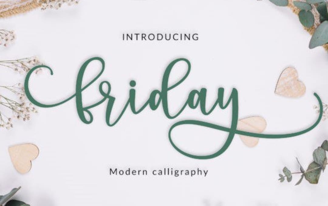 Friday Font, Calligraphy Font, Handwritten Font, Fancy Font, Canva Font ...