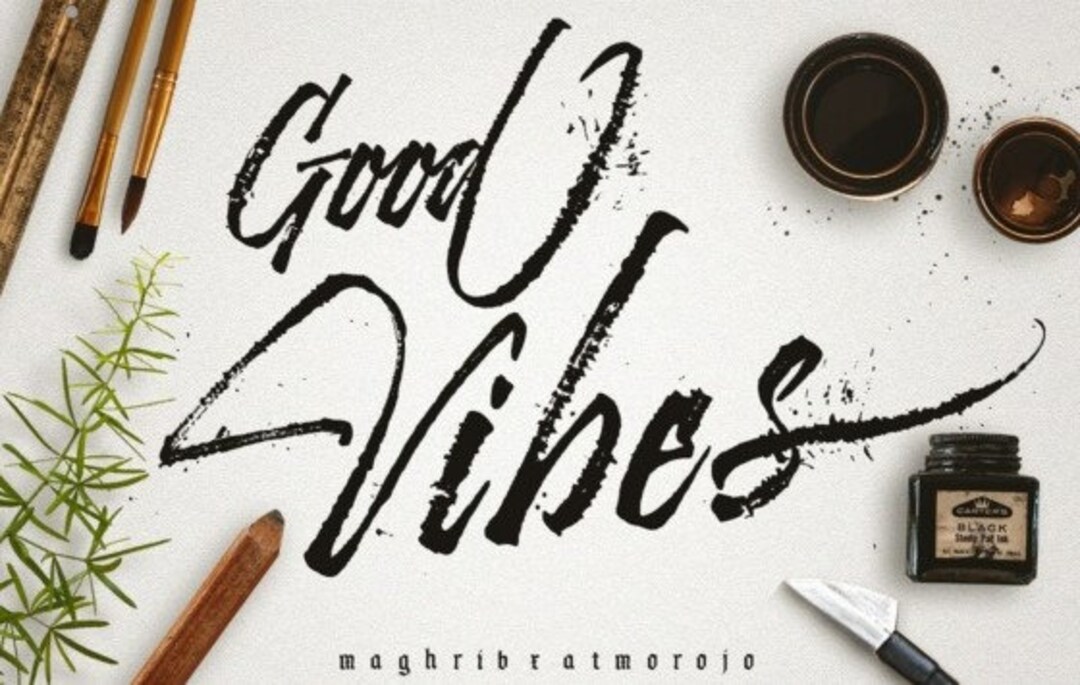 Good Vibes Font, Modern Font, Calligraphy Font, Wedding Font, Retro ...