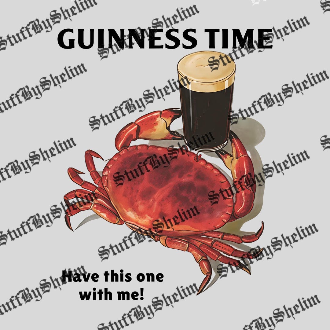 Guinness Crab Vintage Graphic File SVG, Vintage 90's Crab Dunk Tank ...