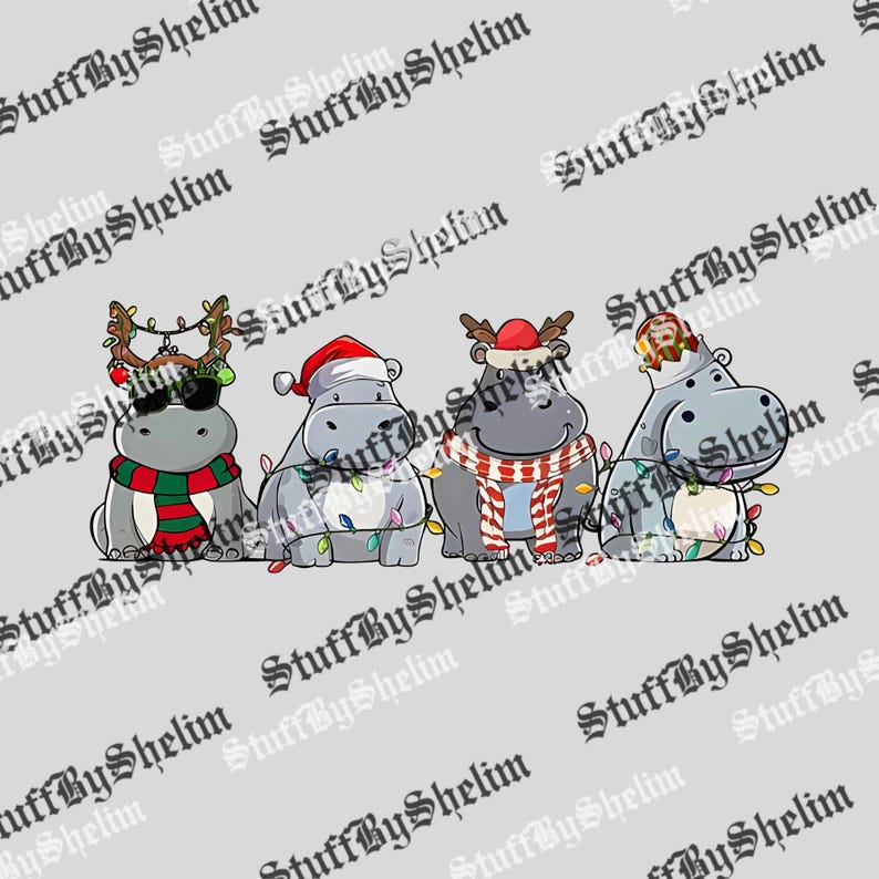 I Want A Hippopotamus for Christmas PNG, Christmas Hippo Graphic ...