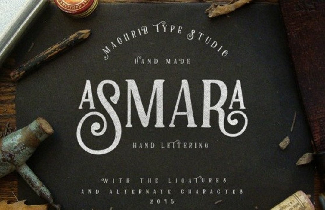 Asmara Font, Retro Font, Vintage Font, Fonts for Cricut, Retro Font, Display Font, Modern Font ...