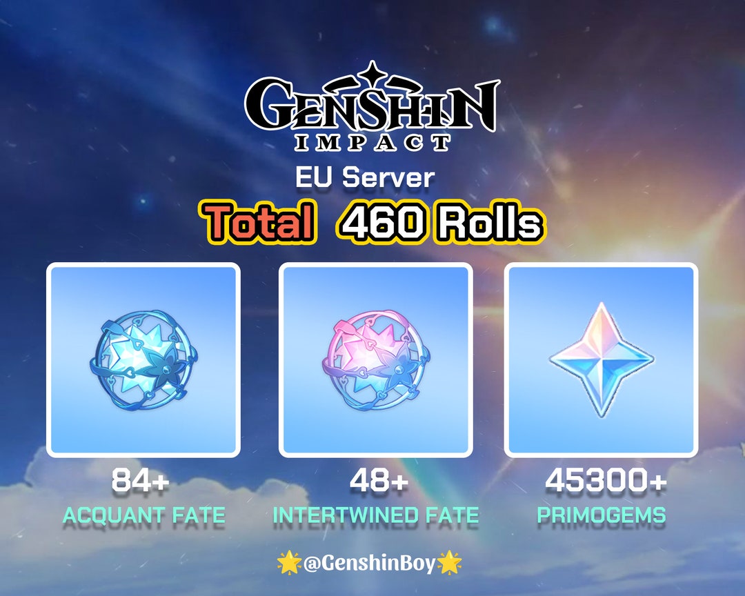 Genshin Impact 460 Rollsgacha EU Server - Etsy