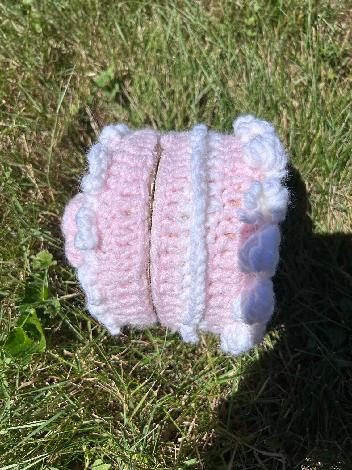 Crochet Pink Cake Box Handmade Wooden Box Crochet Cake Crochet Cake Box ...