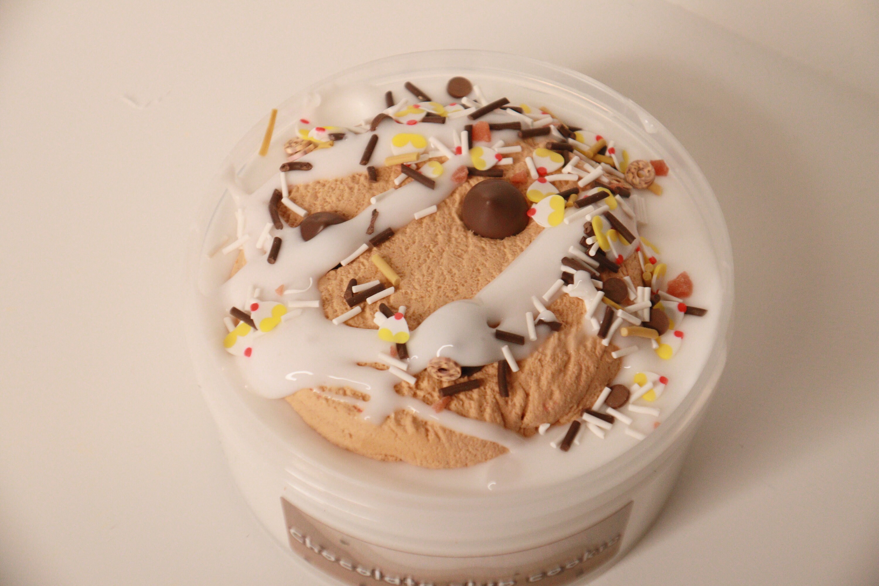 Chocolate Chip Cookie Slime With Clay Topper Slime for - Etsy UK